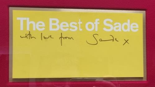 Sade The Best Of Sade - Autographed Gold Award UK award disc (813445)