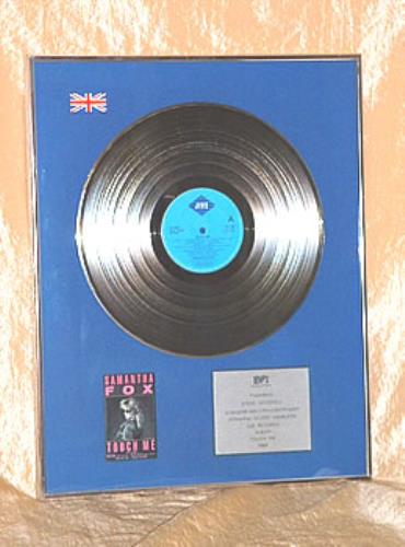Samantha Fox Touch Me - BPI Silver UK award disc (298455)