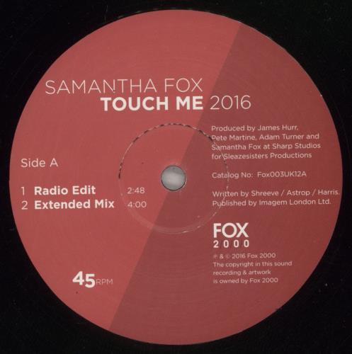 Samantha Fox Touch Me 2016 - Autographed UK 12" vinyl single (12 inch ...