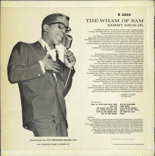 Sammy Davis Jr The Wham Of Sam UK vinyl LP album (LP record) (376629)