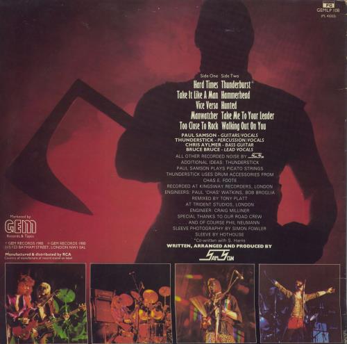 Samson Head On + Insert - EX UK vinyl LP album (LP record) (833223)