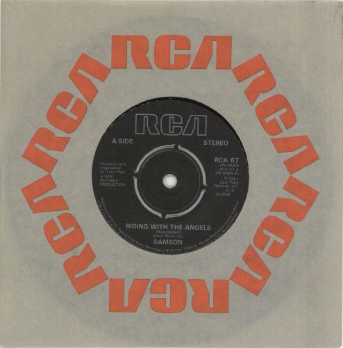 Samson Riding With The Angels UK 7" vinyl single (7 inch record / 45 ...