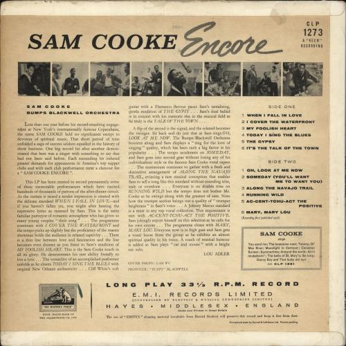 Sam Cooke Encore - VG UK vinyl LP album (LP record) (722735)