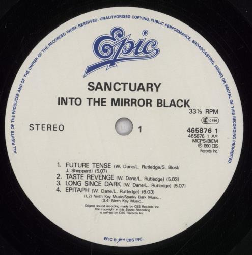 Sanctuary Into The Mirror Black - EX UK vinyl LP album (LP record) (839746)