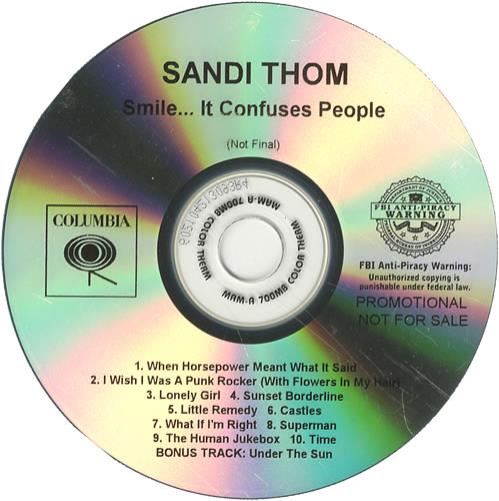 Sandi Thom Smile... It Confuses People US Promo CD-R acetate (447930)