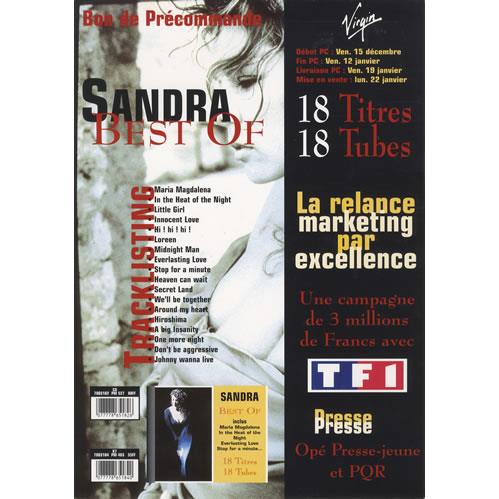 Sandra Best Of French Promo handbill (450855)