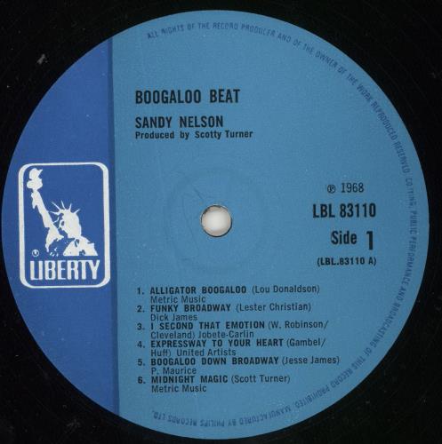 Sandy Nelson Boogaloo Beat UK vinyl LP album (LP record) (554728)