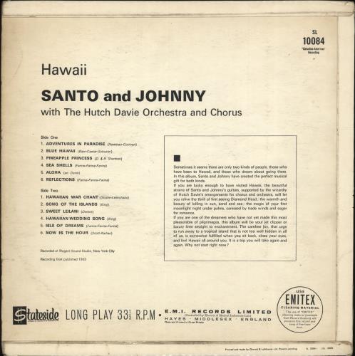 Santo And Johnny Hawaii UK vinyl LP album (LP record) (701534)