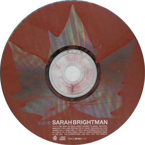 Sarah Brightman Eden US Promo CD album (CDLP) (133459)