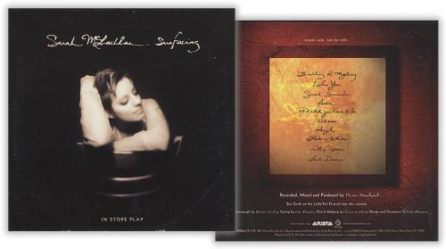 Sarah McLachlan Surfacing US Promo CD album (CDLP) (94926)