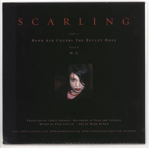 Scarling Band Aid Covers The Bullet Hole - Red Vinyl US 7" vinyl single ...