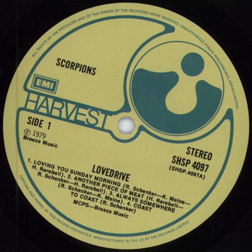 Scorpions Lovedrive - 2nd UK vinyl LP album (LP record) (781221)