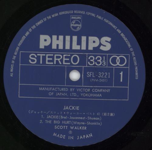 Scott Walker Jackie Japanese 7" vinyl single (7 inch record / 45) (40287)