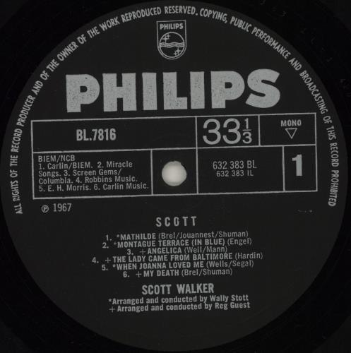 Scott Walker Scott - EX UK vinyl LP album (LP record) (464308)