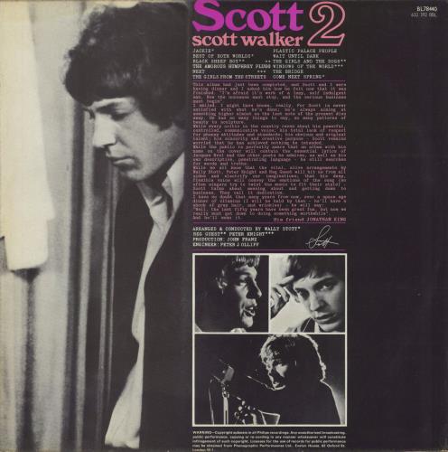 Scott Walker Scott 2 + Insert - VG UK vinyl LP album (LP record) (464309)