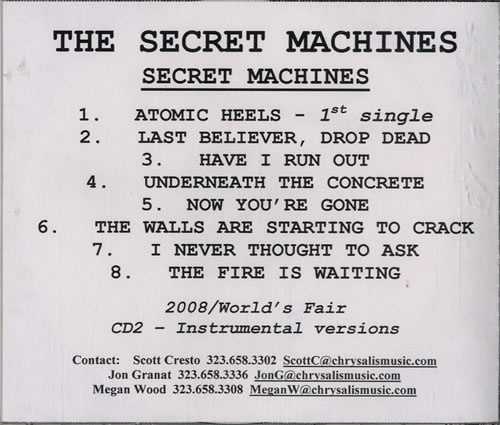 Secret Machines Secret Machines US Promo CD-R acetate (477712)