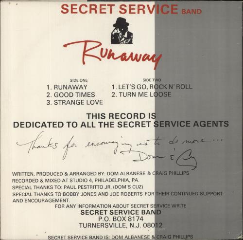 Secret Service Band Runaway US vinyl LP album (LP record) (842953)