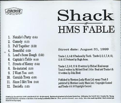 Shack HMS Fable US Promo CD album (CDLP) (289064)