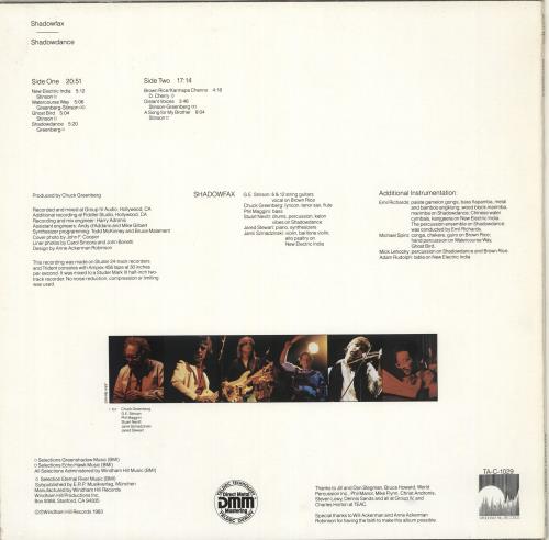 Shadowfax Shadowdance German vinyl LP album (LP record) (717099)