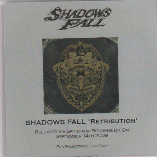 Shadows Fall Retribution UK Promo CD-R acetate (678753)