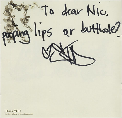 Sia Colour The Small One - Autographed US Promo CD album (CDLP) (429779)