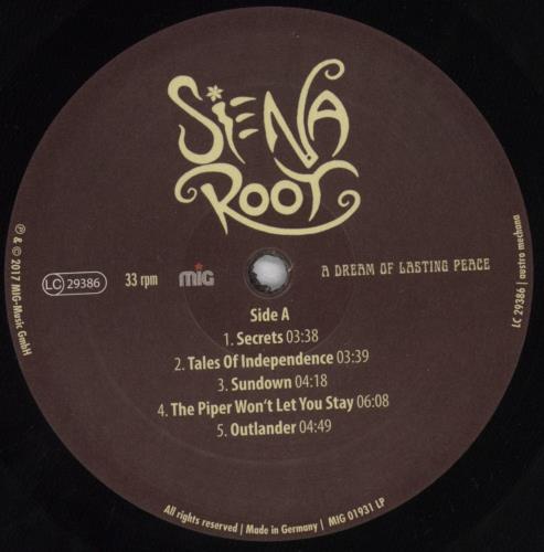 Siena Root A Dream Of Lasting Peace UK vinyl LP album (LP record) (840569)