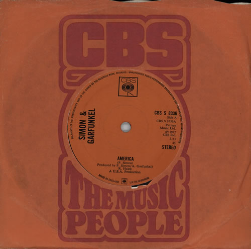 Simon & Garfunkel America - Solid UK 7" vinyl single (7 inch record ...