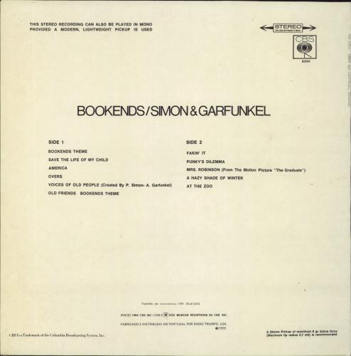 Simon & Garfunkel Bookends Portugese vinyl LP album (LP record) (811341)