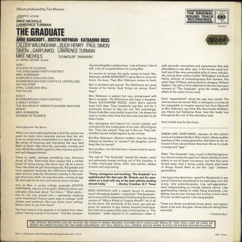 Simon & Garfunkel The Graduate - Mono UK vinyl LP album (LP record ...