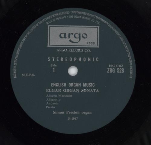 Simon Preston English Organ Music - 2nd UK vinyl LP album (LP record ...