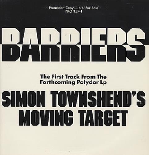 Simon Townshend Barriers - Clear Vinyl US Promo 12" vinyl single (12 ...