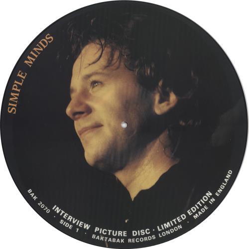 Simple Minds Interview Picture Disc UK picture disc LP (vinyl picture ...