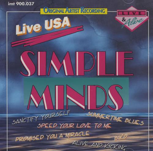 Simple Minds Live USA German CD album (CDLP) (390608)