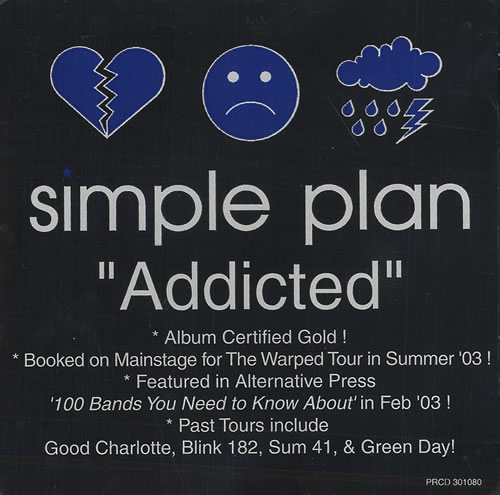 Simple Plan Addicted US Promo CD single (CD5 / 5") (457694)