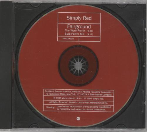 Simply Red Fairground - Wyro Remix US Promo CD single (CD5 / 5") (59491)
