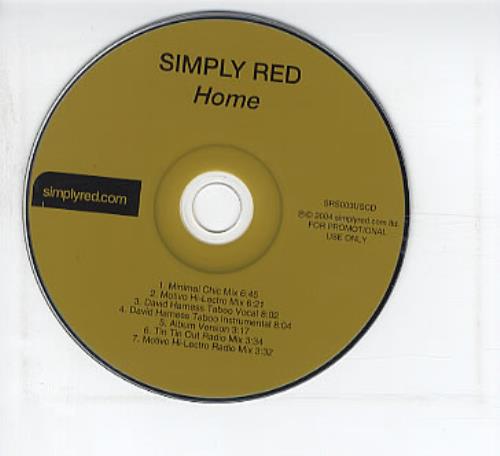 Simply Red Home US Promo CD single (CD5 / 5") (323264)