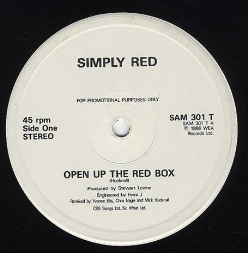 Simply Red Open Up The Red Box - 1 Sided UK Promo 12" vinyl single (12 ...