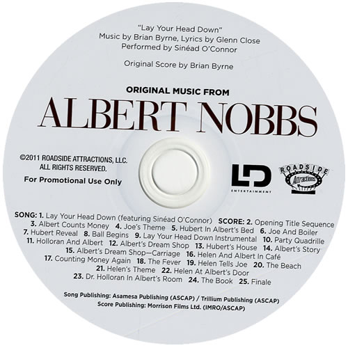 Sinead O'Connor Albert Nobbs US Promo CD album (CDLP) (555576)