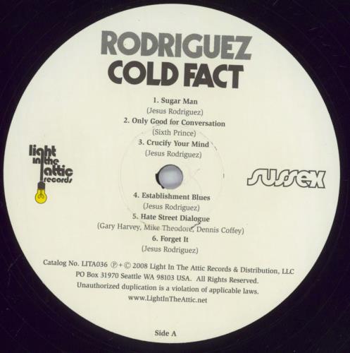 Sixto Rodriguez Cold Fact - 180gram UK vinyl LP album (LP record) (831287)