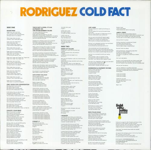 Sixto Rodriguez Cold Fact - 180gram UK vinyl LP album (LP record) (831287)