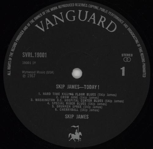 Skip James Today! UK vinyl LP album (LP record) (763883)