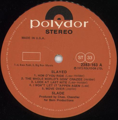 Slade Slayed? - US Vinyl UK vinyl LP album (LP record) (330521)