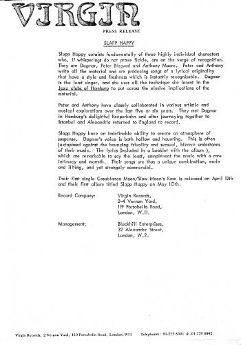 Slapp Happy Slapp Happy UK vinyl LP album (LP record) (697968)