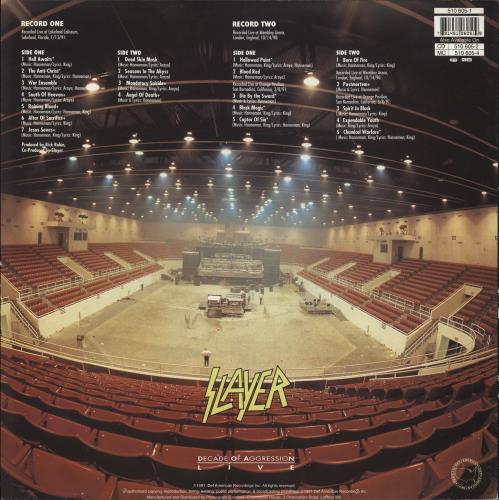 Slayer Decade Of Aggression - Live UK 2-LP vinyl record set (Double LP ...