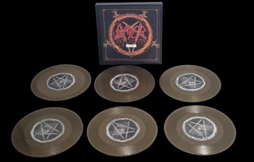 Slayer Repentless - 6 x 6½ - Gold Vinyl Box UK 7" single box set (813795)