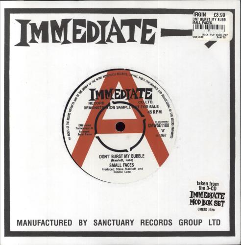 Small Faces Don't Burst My Bubble UK 7" vinyl single (7 inch record ...