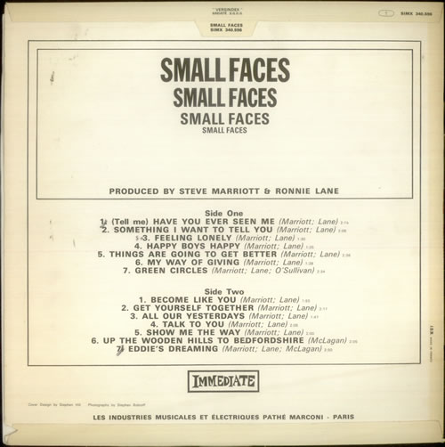 Small Faces Small Faces French vinyl LP album (LP record) (547993)