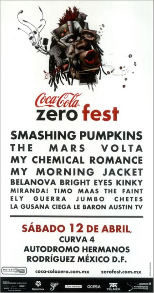 Smashing Pumpkins Coca-Cola Zero Fest Mexican Promo poster (450902)