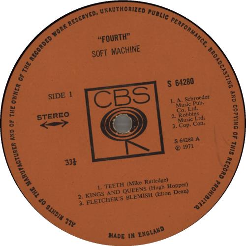 Soft Machine Fourth - 1st - EX UK vinyl LP album (LP record) (595433)