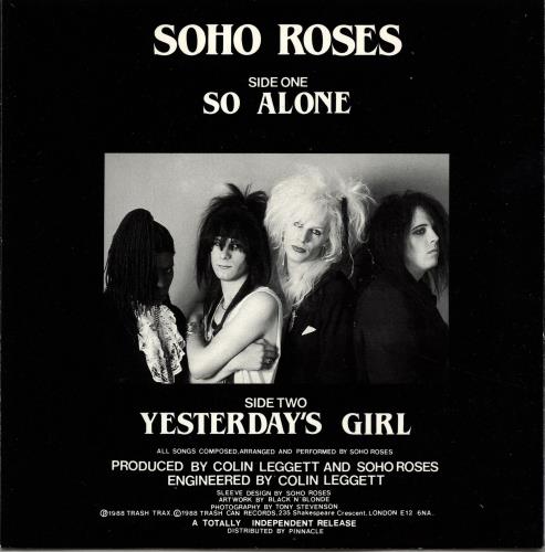 Soho Roses So Alone UK 7" vinyl single (7 inch record / 45) (702977)